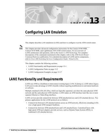 ATM Switch Router Catalyst 8540 MSR, Catalyst 8510 MSR, LightStream ...