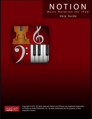 Music Notation Notion Help Guide | Manualzz