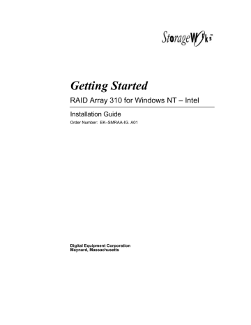 Digital Equipment StorageWorks RAID Array 310 Getting Started | Manualzz