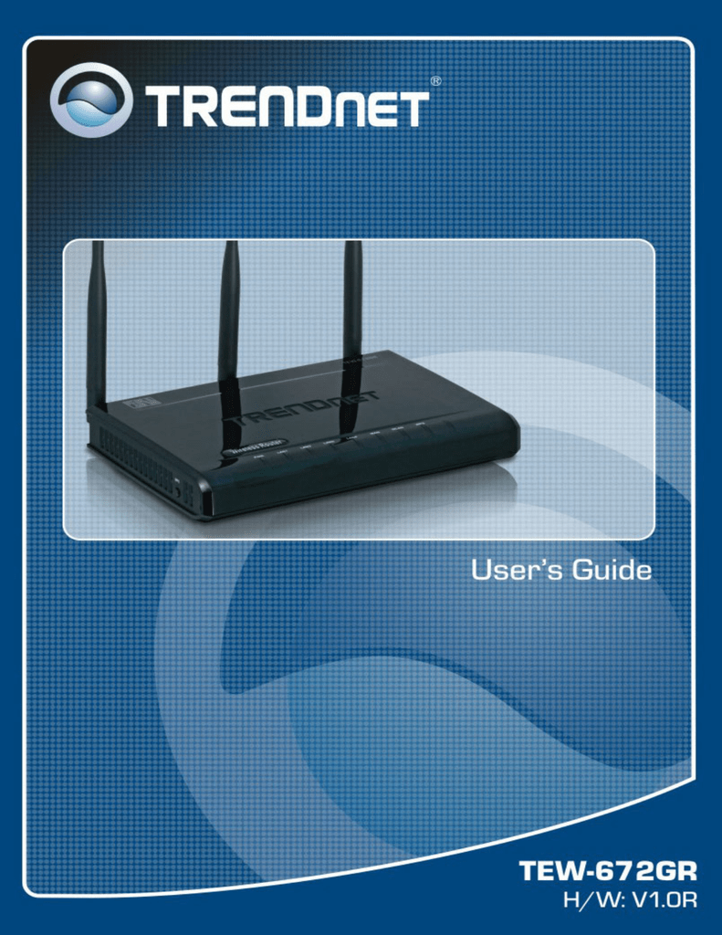 Trendnet TEW-672GR 300Mbps Dual Band Wireless N Gigabit Router User's ...