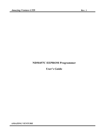 NDM457C EEPROM Programmer User's Guide | Manualzz