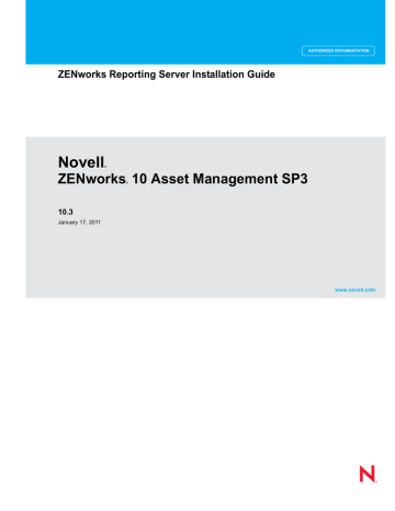 Novell ZENworks 10 Asset Management SP3 Installation guide | Manualzz