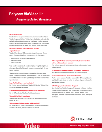 Polycom ViaVideo II - Frequently Asked Questions | Manualzz