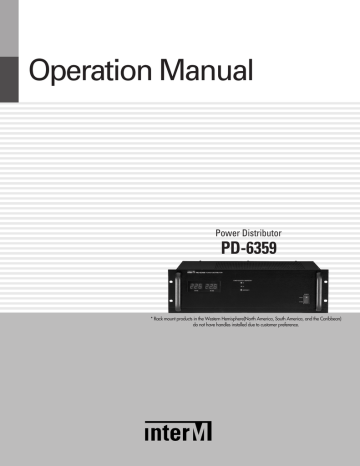 Inter-M PD-6359 Power Distributor Operation Manual | Manualzz