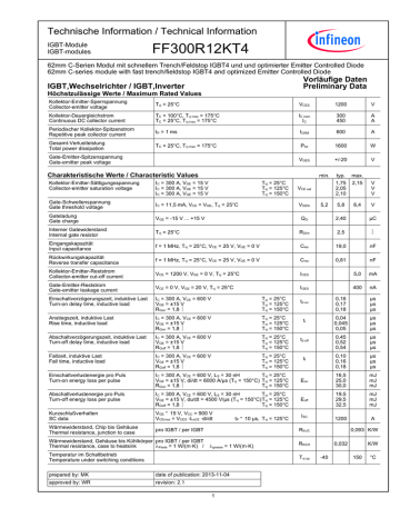 Infineon FF300R12KT4 IGBT Module Datenblatt | Manualzz