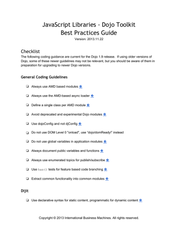 Dojo Toolkit Best Practices Guide | Manualzz