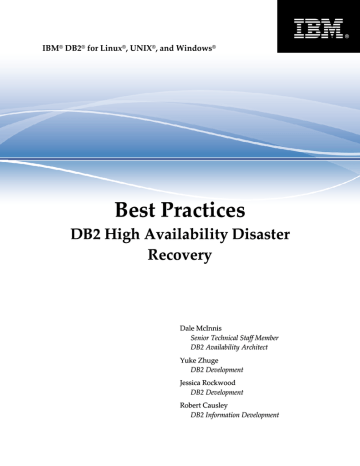 DB2 High Availability Disaster Recovery Best Practices | Manualzz