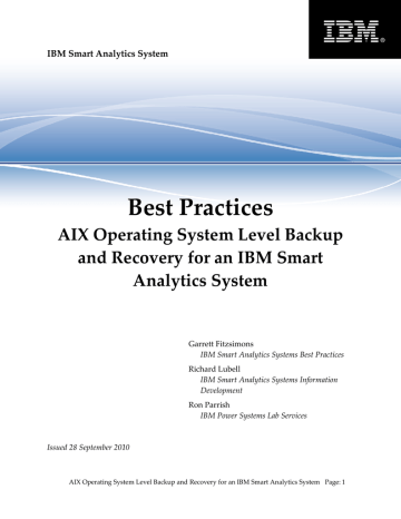 Best Practices IBM® AIX Operating System Level Backup | Manualzz