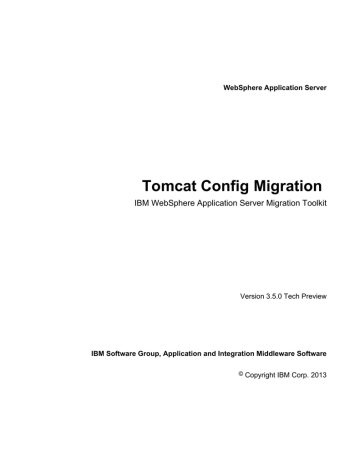 IBM Tomcat Config Migration Tool Manual | Manualzz
