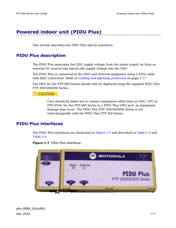 PTP 600 PIDU Plus User Guide | Manualzz