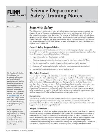 Safety Training Notes Guide | Manualzz