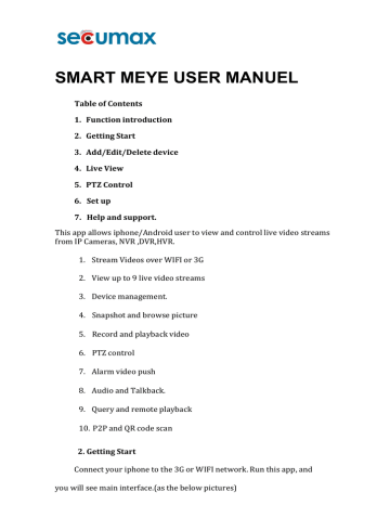 Smart MEYE User Manual - secumax | Manualzz