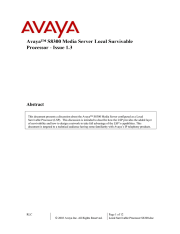 Avaya S8300 User manual | Manualzz