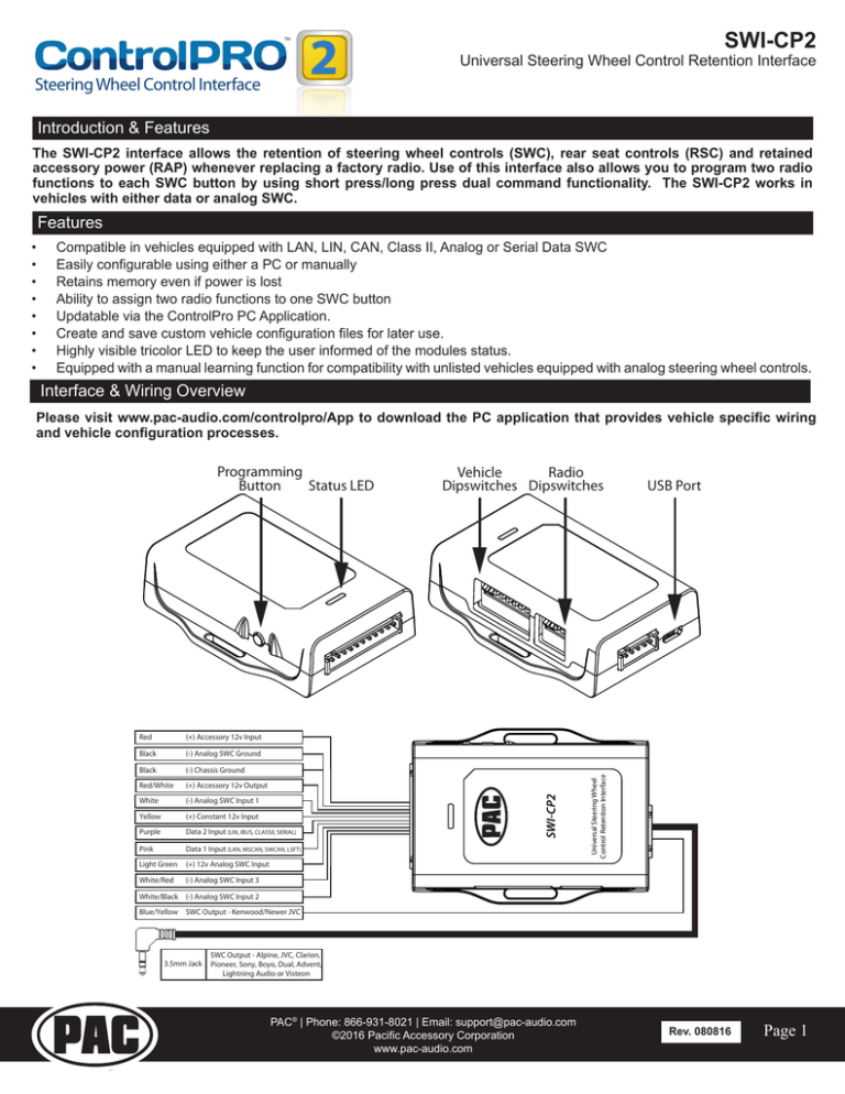Pac Swi-Cp2 Steering Wheel Control Adapter Wiring Diagram at Luca ...