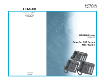 Hitachi SelecSet 900 Series User manual | Manualzz