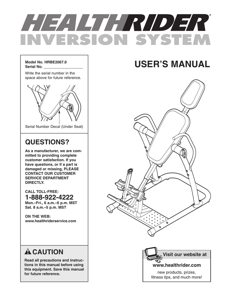 HEALTH RIDER HRBE2067.0 User manual | Manualzz