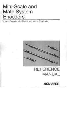 ACU-RITE Mini-Scale, Mate System Reference Manual | Manualzz