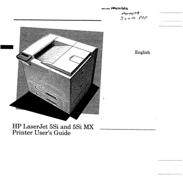 Hp LaserJet 5Si and 5Si MX Printer User`s Guide | Manualzz