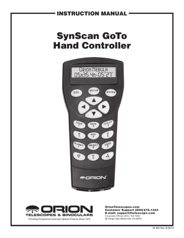SynScan Hand Controller Instruction Manual | Manualzz