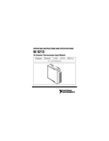 NI 9213 Thermocouple Input Module Operating Instructions and ...