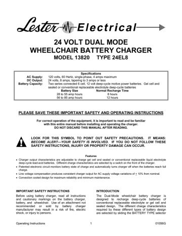 Lester 13820 24EL8 Safety And Operating Instructions Manual | Manualzz