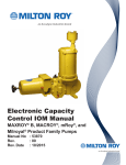 Milton Roy MAXROY B Actuator Capacity Control Manual | Manualzz