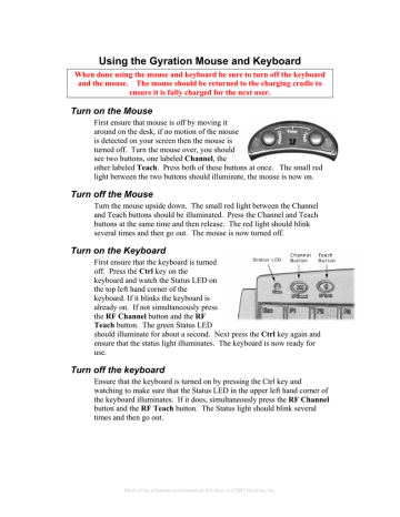 Gyration Mouse and Keyboard User Manual | Manualzz