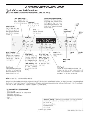 Frigidaire Ovens User Manual | Manualzz