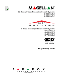 PARADOX SP5500 - User manual, Programming Manual, Quick Setup guide