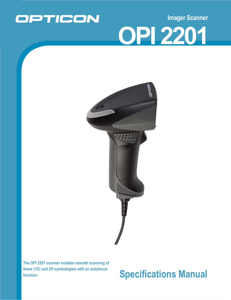 Opticon OPI 2201 Specification Manual | Manualzz
