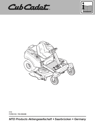 MTD Zero Turn Serie RZT-S Owner Manual | Manualzz