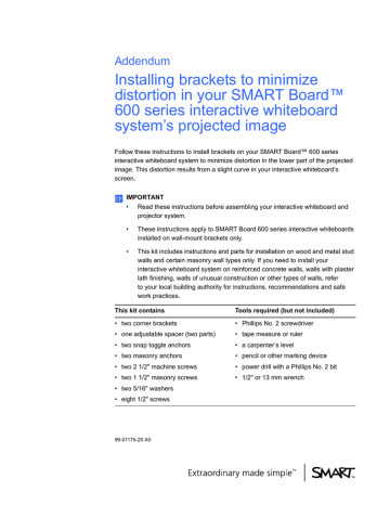 SMART Technologies UX60 (ix systems) Installation Instruction | Manualzz