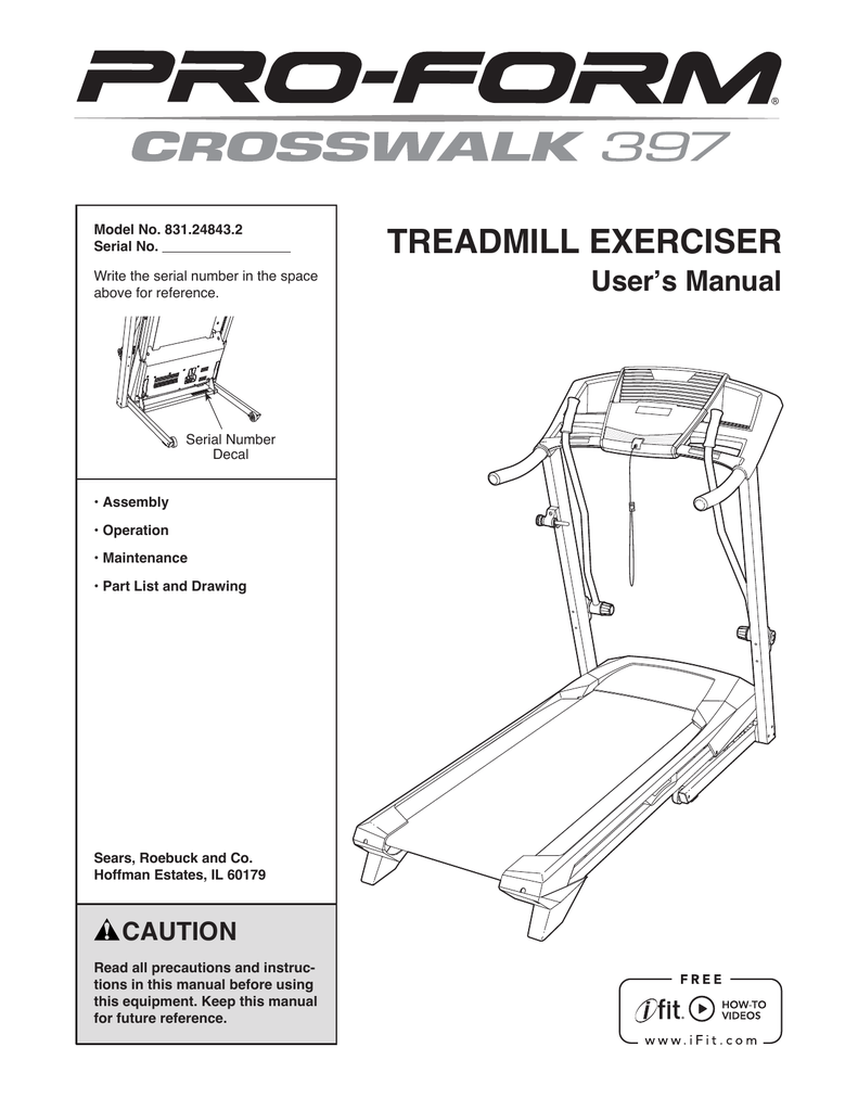 Pro-Form Crosswalk 397 831.24843.2 User manual | Manualzz