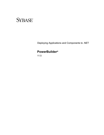 Sybase PowerBuilder 11.5 User Manual | Manualzz