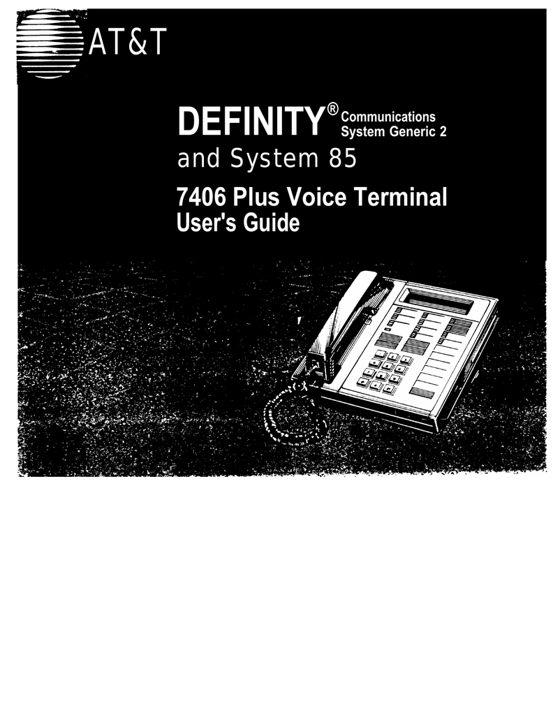 AT&T Definity 7406 Plus User manual | Manualzz