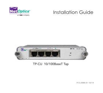 Net Optics TP-CU 10/100BaseT Installation Guide | Manualzz