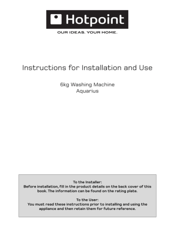 Washing machine Aquarius WF560 User Manual | Manualzz