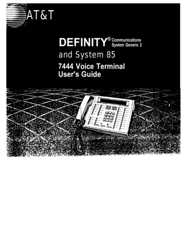 AT&T Definity 7444 User manual | Manualzz