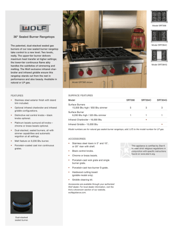 Wolf SRT364G Datasheet | Manualzz