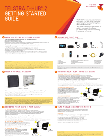 TELSTRA T-HUB® 2 GETTInG STARTED GUIDE | Manualzz