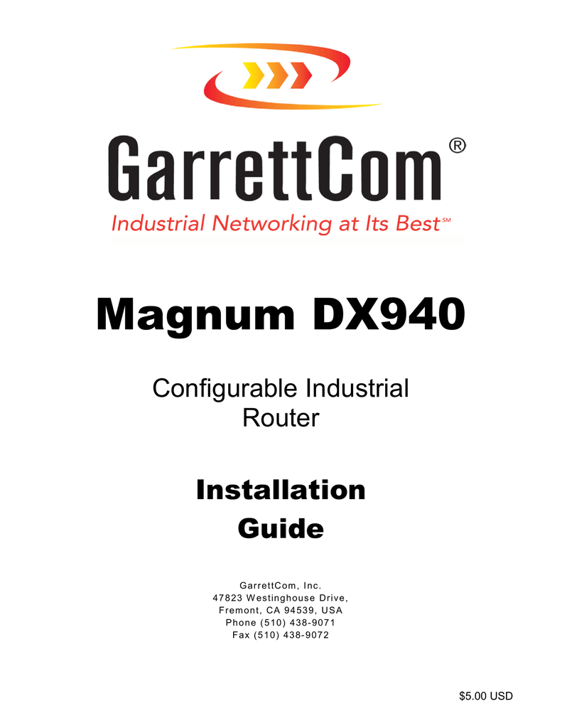 GarrettCom Magnum DX940 Installation manual | Manualzz