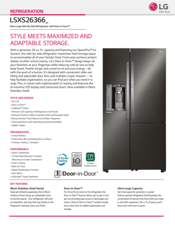 LG LSXS26366S Refrigerator Specification | Manualzz