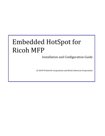 Ricoh HotSpot MFP Installation and Configuration Guide | Manualzz