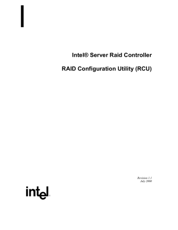 Intel® Server Raid Controller RAID Configuration Utility (RCU) User Manual | Manualzz