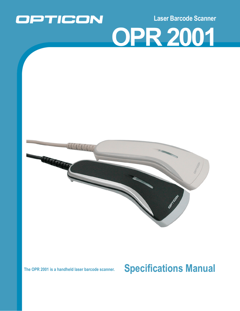 Opticon OPR 2001 Specification Manual | Manualzz