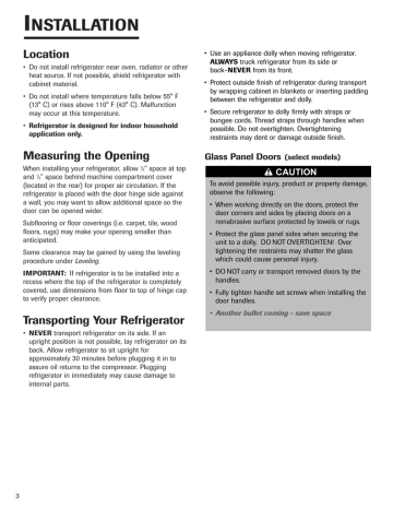 Refrigerator Installation Instructions | Manualzz