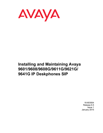 Avaya 9600 Series 9601, 9608, 9608G, 9611G, 9621G, 9641G IP Deskphones ...