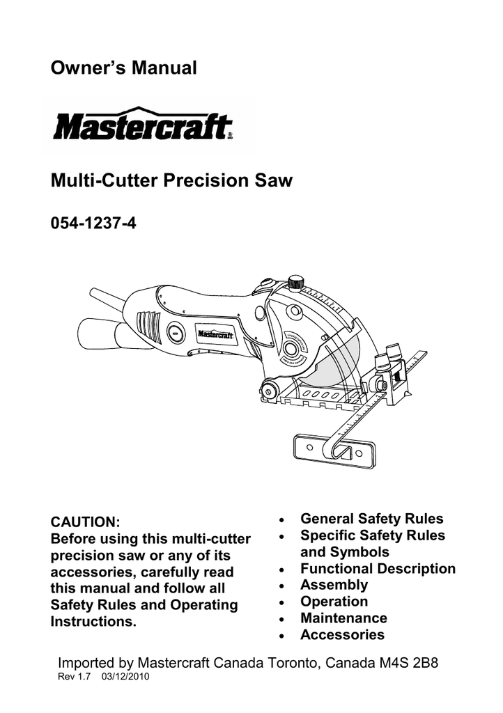 Replacement Parts For Mastercraft Power Tools | Reviewmotors.co