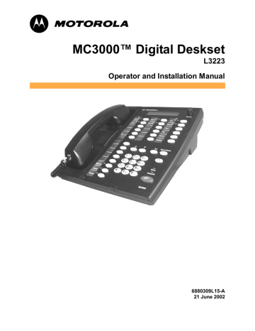 Motorola MC3000 Operating and Installation manual | Manualzz