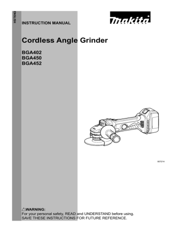 Makita BGA452 Instruction manual | Manualzz